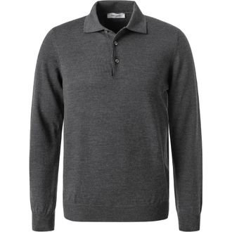 Gran Sasso Herren Pullover grau Schurwolle meliert