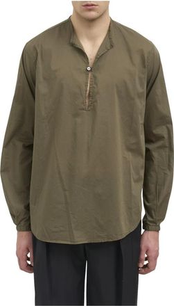 Paura Homme, Chemises, Vert, Taille: L Camicia Euclide Single Botton