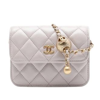 Chanel Sac bandouli&egrave;re mini matelass&eacute; doccasion en cuir dagneau - Femme - Pre-owned - Beige - Taille: ONE Size