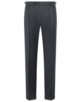 Berwich Softe Flanellhose aus Schurwolle mit Riegelverschluss in
