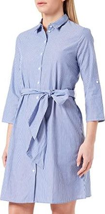 Jacqueline de Yong ONLY JdY Femme Jdyhall 3/4 Shirt Dress Wvn Noos Robe, Wedgewood/Rayures : Blanc, 38 EU