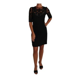 Dolce & Gabbana Schwarzes Blumen Cut-Out Cocktailkleid - - Dresses - Damen - Schwarzk - 3XS