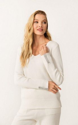 Passioni Strickpullover mit Glitzer-Details