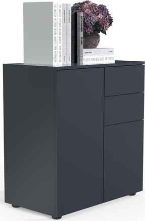 VCM Holz Kommode | Sideboard mit 2 Drehtüren und Zwei Schubladen | Maße H. 77 x B. 70 x T. 39cm - Dalosa