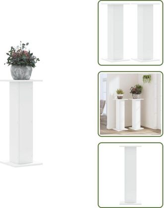 vidaXL The Living Store - vidaXL Pflanzenst&auml;nder 2 Stk. Wei&szlig; 30x30x80 cm Holzwerkstoff