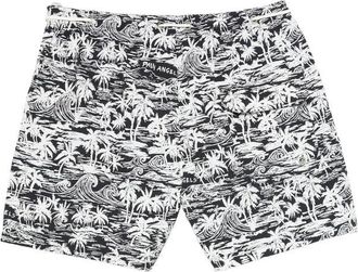Palm Angels Palm & Wave Print Bermuda Shorts - Black