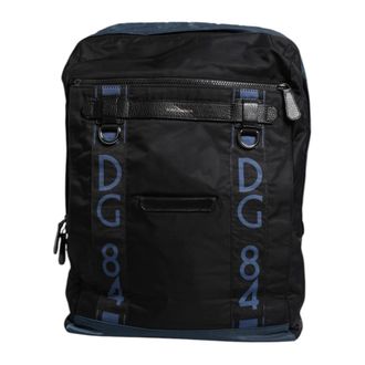 Dolce & Gabbana Leopardenfutter Nylon Rucksack Schwarz Blau - - Bags - Herren - Schwarzk - ONE SIZE