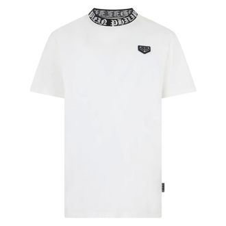 Philipp Plein Homme, Tops, Blanc, Taille: 4XL T-shirt en jersey Plein Gothic