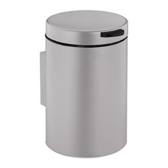 Relaxdays Poubelle Ronde, pour la Salle de Bain, capacit&eacute; : 3 litres, Seau int&eacute;rieur Amovible, Montage Mural, Beige