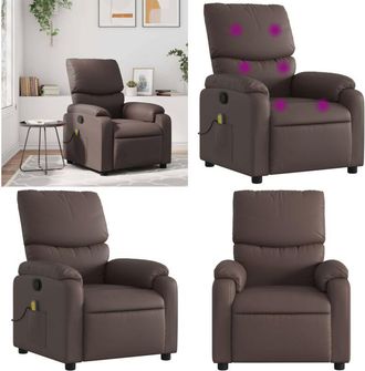 vidaXL Massagesessel Braun Kunstleder - Massage Stuhl - Relaxsessel - TV-Sessel - Bequeme Lounge - Leder Sessel - Home & Living