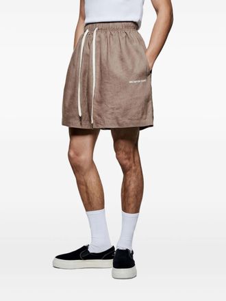 Mki Miyuki Zoku Shorts aus Leinen mit Kordelzug - Braun