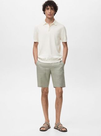 Mango Feinstrick-Poloshirt aus 100 % Baumwolle cremeweiß - Herren - XXL - MANGO MAN