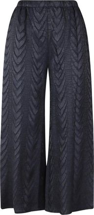 Meimeij Femme, Pantalons, Bleu, Taille: 38 FR Pantalon Imprim&eacute; &agrave; Taille &Eacute;lastiqu&eacute;e