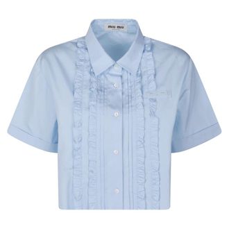 Miu Miu Popeline Hemd - - Blouses & Shirts - Damen - Blau - M