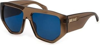 Just Cavalli unisex, Accessoires, Brun, Taille: 58 MM Lunettes de soleil g&eacute;om&eacute;triques