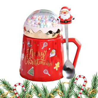 Generico Weihnachtsgeschenk-Set: 16 Unzen, Keramik-Kaffee, festliche Schneekugel, Weihnachtsbaumbecher, Wintergl&auml;ser, Kaffeetasse