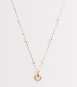 Abbott Lyon Halskette aus Edelstahl mit 18-Karat Vergoldung und herzf&ouml;rmigem Quarz-Anh&auml;nger-Goldfarben