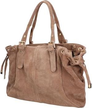 Gave Lux Sac &agrave; bandouli&egrave;re en cuir v&eacute;ritable pour femme Made in Italy 20x28,5x41 cm GLX22011023FBG, taupe, Taille unique