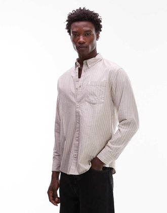 Carhartt Work in Progress Cassel - Chemise manches longues &agrave; rayures - Beige et blanc