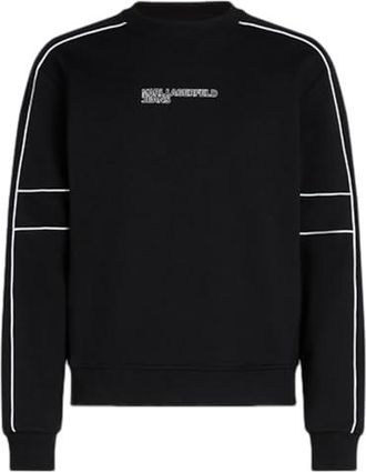 Karl Lagerfeld Jean Karl Lagerfeld Pour Homme, Sweat Passepoilé Classique, Coupe Classique, Noir, XXL