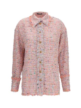 Balmain Womens Tweed Shirt Multicolour Polyamide