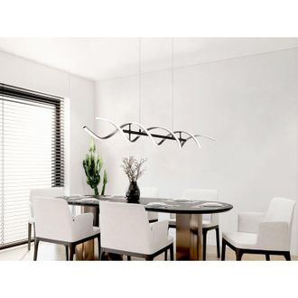 Trio Leuchten Led Pendelleuchte sequence dimmbar Lichtfarbe einstellbar Silber, Breite 104cm