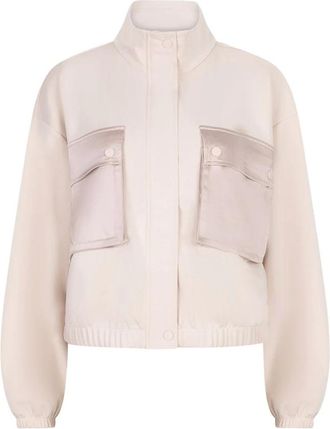 Esqualo Femme, Vestes, Beige, Taille: 38 FR Bomber Jacket Satin Pocket