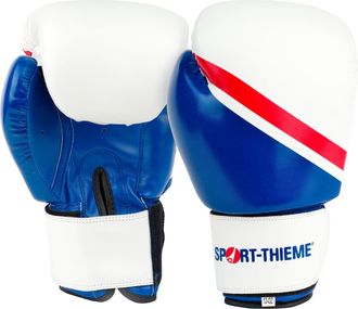 Sport-Thieme Boxhandschuhe Sparring | Weiß-Blau-Rot | Gewicht: 14 oz. | Trainingshandschuh für alle Altersklassen | Aus PU | Atmungsaktive Hand-Innenseite