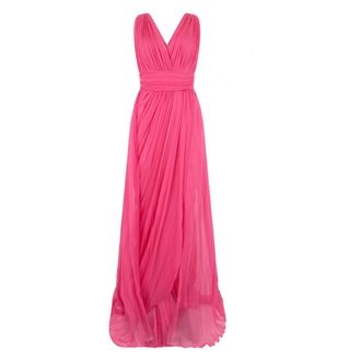 Alberta Ferretti Femme, Robes, Rose, Taille: 40 FR Longue Robe de Soir&eacute;e Pliss&eacute;e