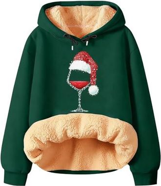 Generic Vestes &agrave; capuche doubl&eacute;es en polaire pour femmes, sweatshirts surdimensionn&eacute;s, douillettes, douces, chaudes et &eacute;paisses, d&eacute;contract&eacute;es pour femmes, je