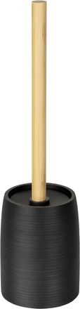 WENKO WC-Garnitur Mod. Altavalle freistehend WC-B&uuml;rste stilvolles Badezimmer Zubeh&ouml;r aus Polyresin und Bambus &Oslash; 10,5 cm H 38,5 cm schwarz Natur