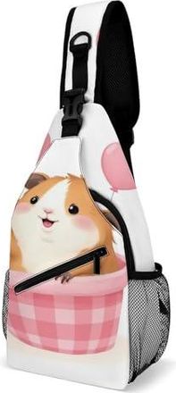 Generic Sacoche Port&eacute; &eacute;paule Cochons dInde Ballon Multifonction Sac Bandouli&egrave;re Casual Crossbody Bag pour Cyclisme Randonn&eacute;e Camping