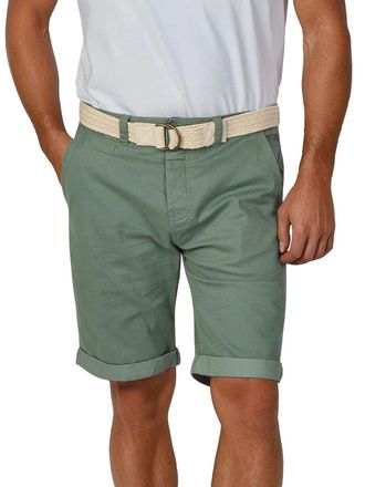 Riverso Herren Chino Shorts RIVHenry Gürtel Bermuda Kurze Hose 98% Baumwolle Hellblau Dunkelblau Navy Rot Grün Orange Beige Grau w30 - w42, Größe:W 42, Farbe: