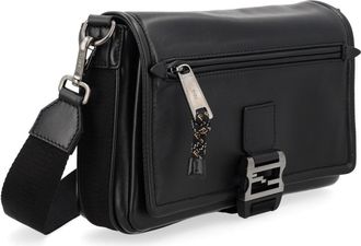Fendi Mens Messenger Bag Flux Leather Black Calf Shoulder