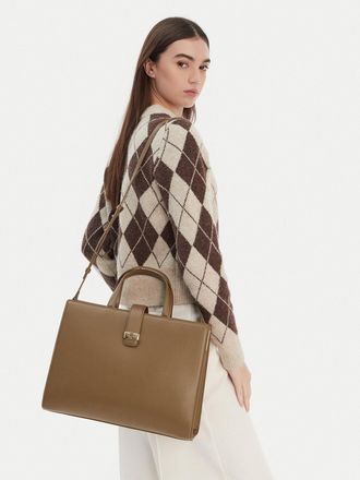 Tommy Hilfiger Handtasche Tommy Hilfiger Th Heritage Satchel AW0AW18287 Braun