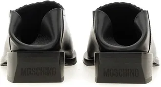 Moschino Cuban Heel Leather Loafer - Black