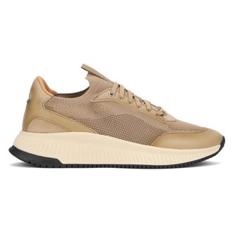 HUGO BOSS Low Sneakers mit Mesh-Obermaterial - - Shoes - Herren - Beige - 39 EU