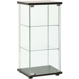 vidaXL Armoire de rangement en verre tremp&eacute; 42-5x36-5x86 cm Couleur : Noir