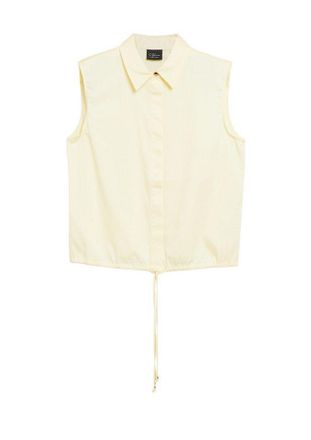 s.Oliver Blusentop Bluse &Auml;rmellose Popeline-Bluse mit regulierbarem Saum