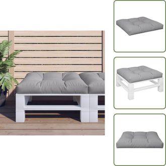 vidaXL Palettenkissen Grau 80x80x12 cm Stoff - Palettenkissen - Palettenm&ouml;bel Kissen - Palettensofa Kissen - Kissen