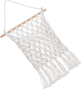 Garneck Netz Aufbewahrungstasche Aus Baumwollseil Geflochtener Wandkorb Hängekorb Für Kinderzimmer Spielzeugaufbewahrungs-Organizer Bücherregal Für Wand Halte