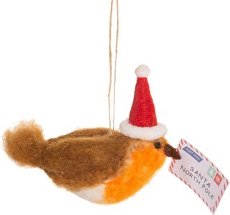 Sass & Belle Dekofigur Rotkehlchen mit Brief an den Weihnachtsmann