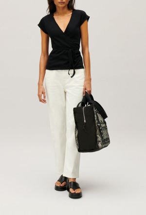 Claudie Pierlot Schwarzes Wickeltop