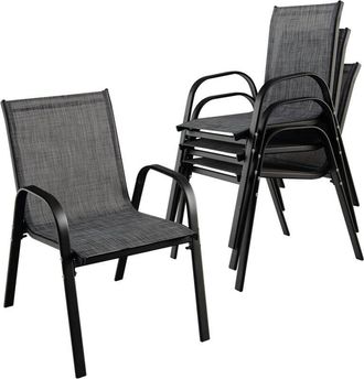 Costway Costway - Lot de 2 Chaise de Jardin Exterieures Empliables, Fauteuil de Jardin Tissu Respirant et Structure Robuste, Chaise Exterieure pour Balcon