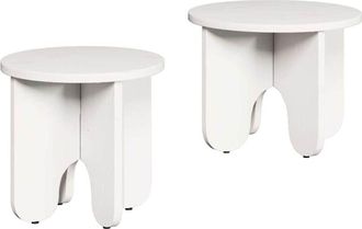 vidaXL Couchtisch 2 pcs Weiß 39.5 x 39.5 x 30 cm Massivholz Kiefer vidaXL