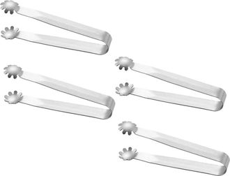 BESTOYARD 4st&uuml;cke Zucker W&uuml;rfel Mit Edelstahlzangen Eiszangen F&uuml;r Zuckerw&uuml;rfel Obst Lebensmittel Restaurantzangen Silber