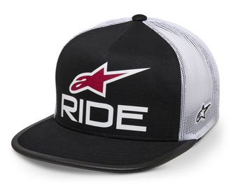 Alpinestars Ride 4.0 Trucker Hat Baseballkappe für Herren Schwarz/Weiß/Rot Einheitsgröße