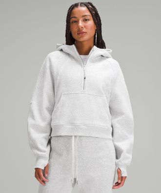 lululemon Sweat à capuche Scuba Oversized demi-zippé pour Femmes - Light Gris - Taille XL/2XL