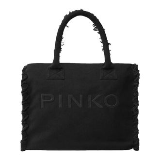 Pinko Pinko, Femme, Sacs, Noir, Taille: ONE Size Sac de plage moyen