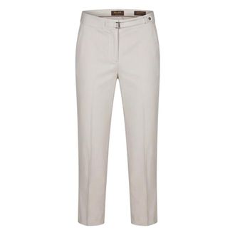 Moorer Leichte Cropped Hosen - - Trousers - Damen - Beige - 2XS